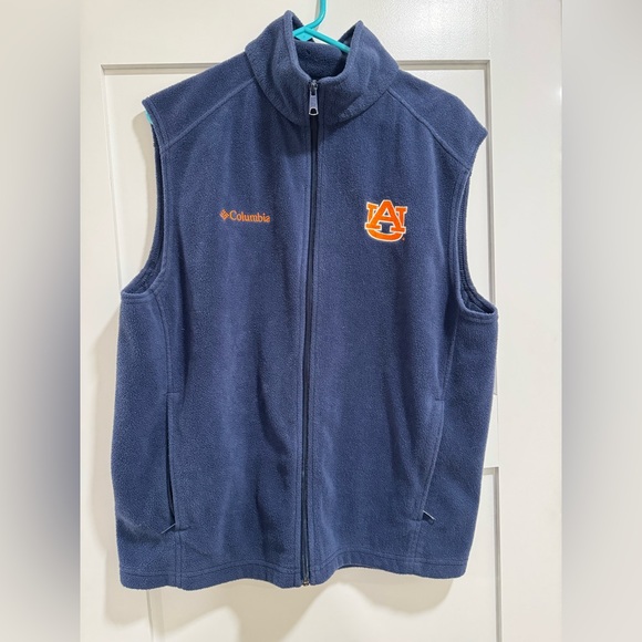 Columbia | Jackets & Coats | Columbia Blue Fleece Vest With Auburn ...